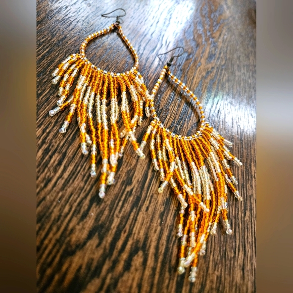 Hand Crafted | Jewelry | Orange And White Sorta Iridescent | Poshmark